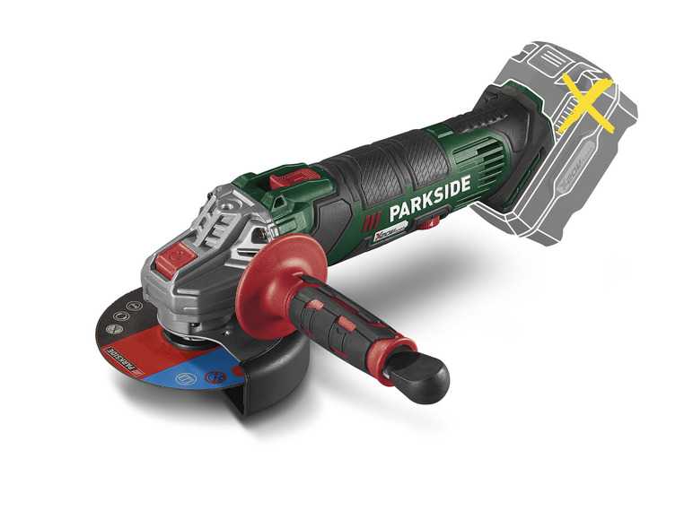 PARKSIDE® Aku uhlová brúska 20 V PWSA 20-Li E4 – bez akumulátora ...